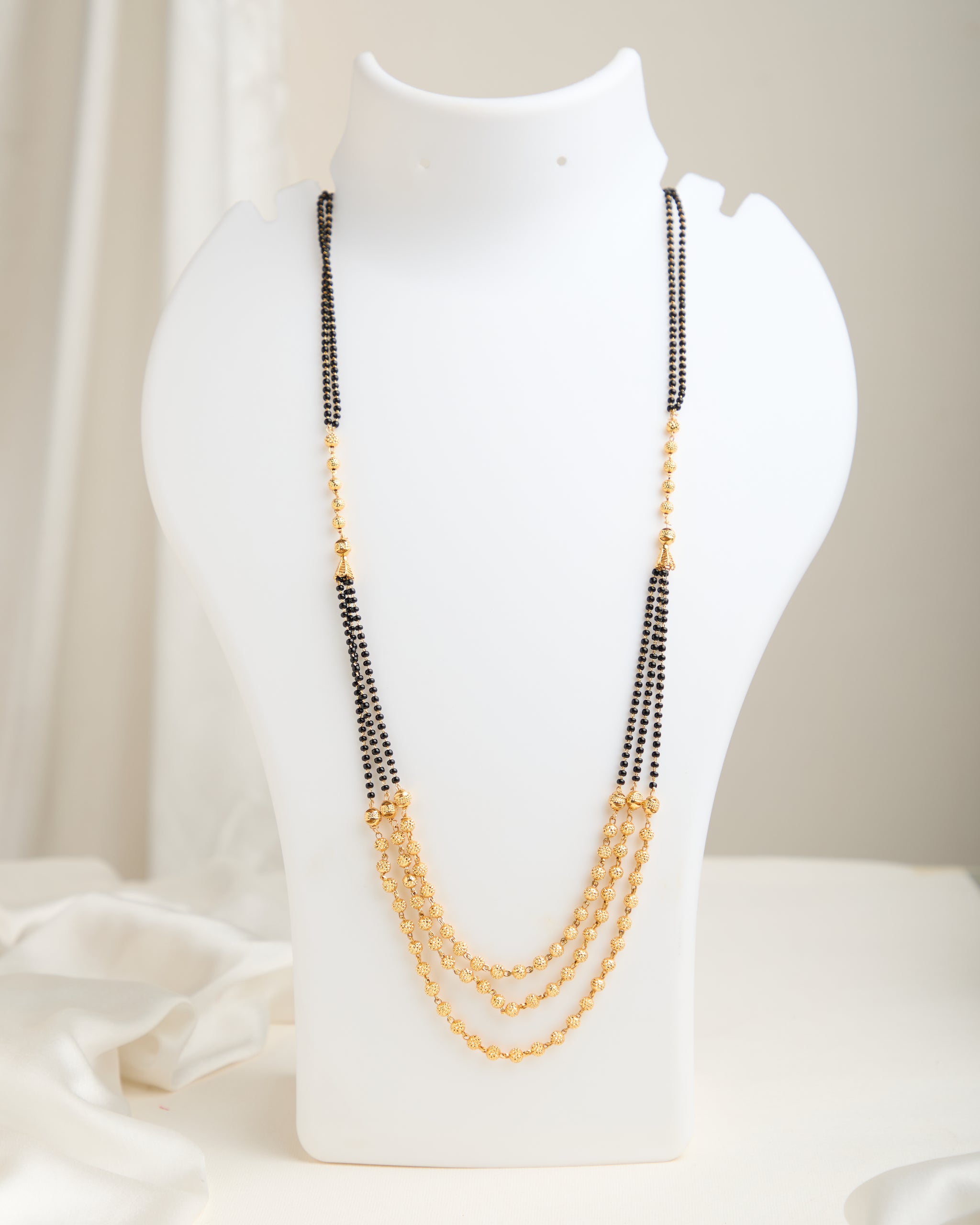 Gold Plated 3 Layered Long Chain Mangalsutra